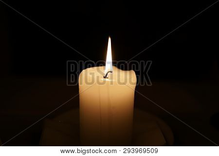 Lighted Single Candle Image & Photo (Free Trial) | Bigstock