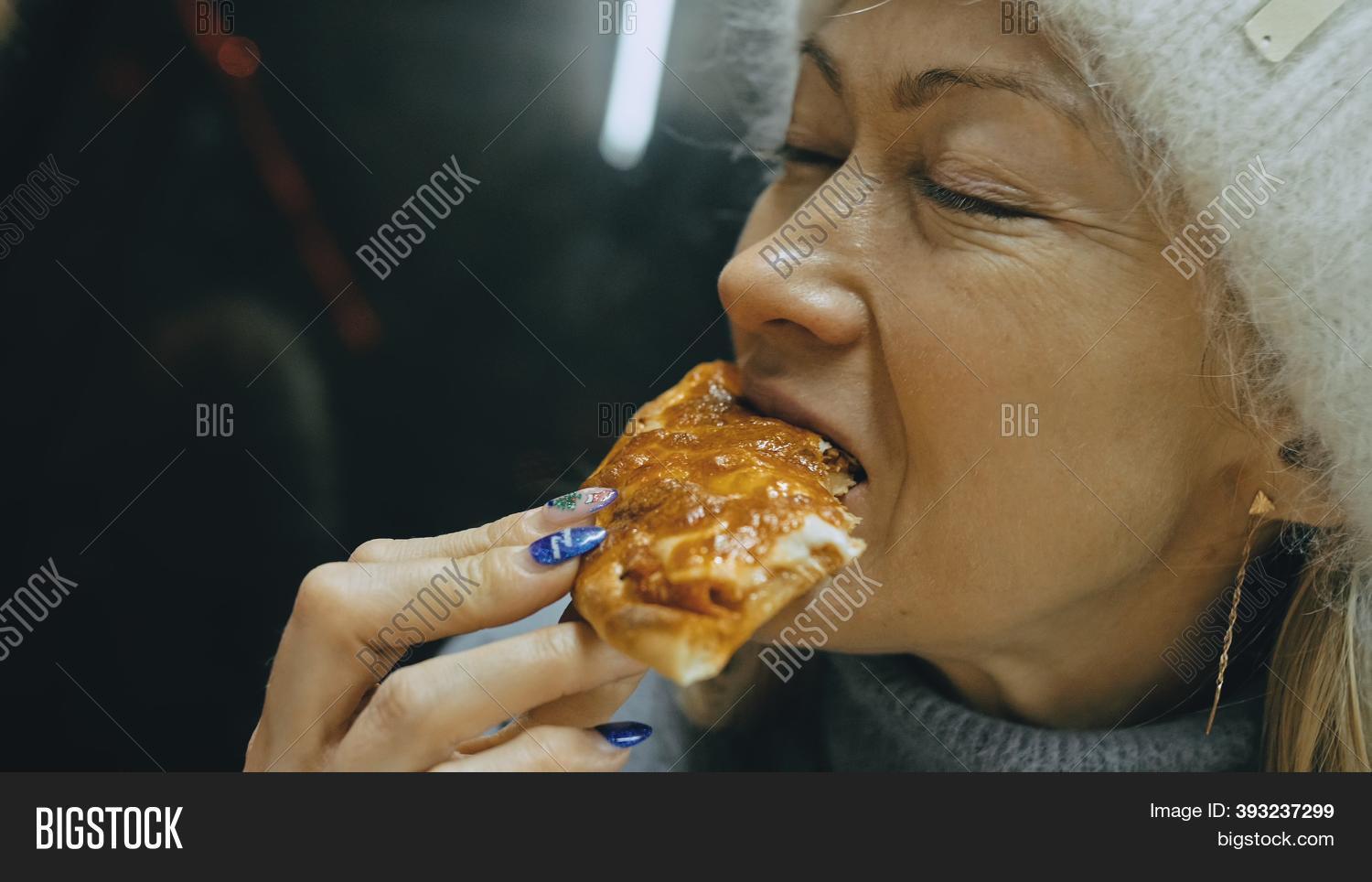 Girl Eat Pizza Cheese Image & Photo (Free Trial) | Bigstock