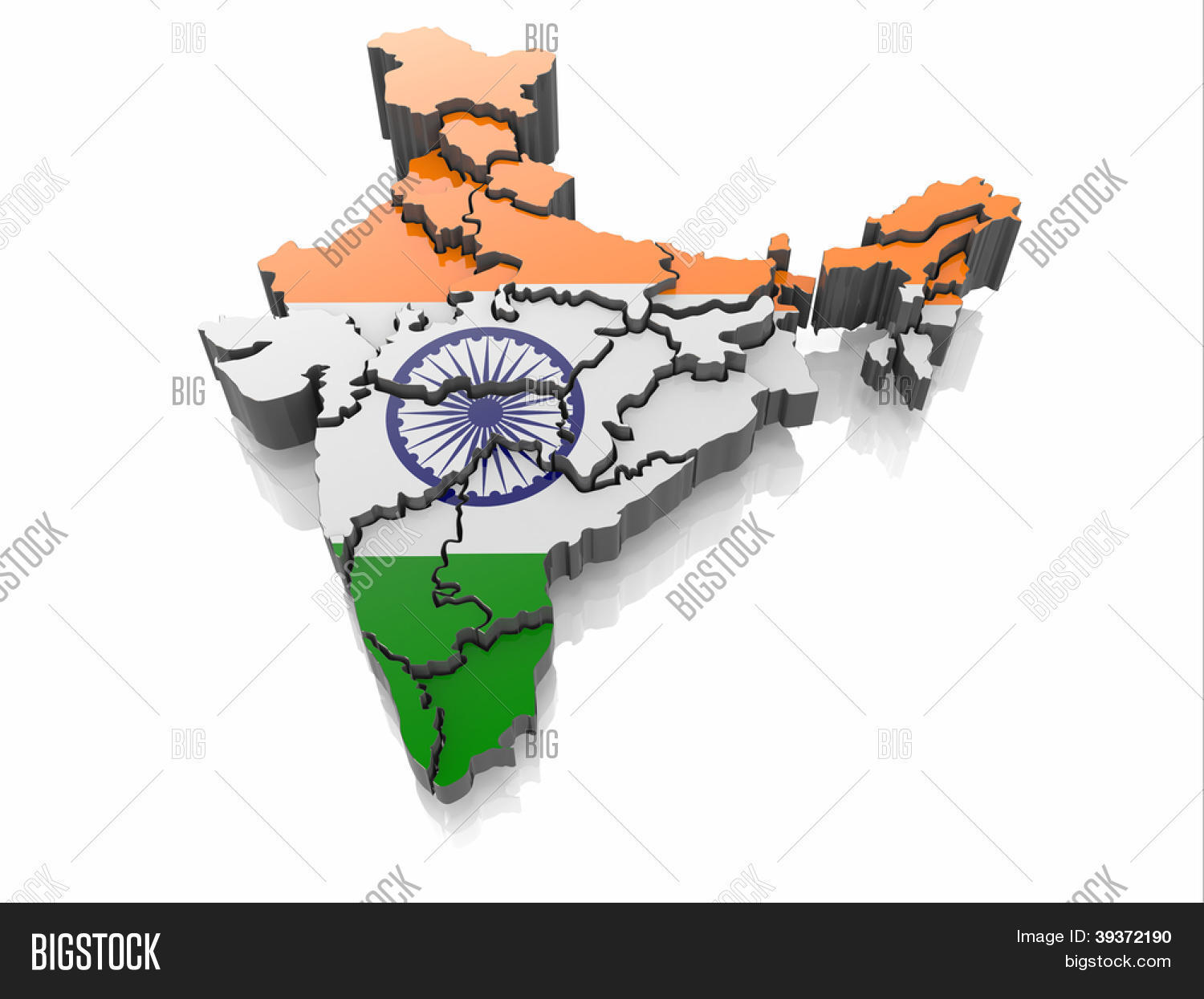 Map India Indian Flag Image & Photo (Free Trial) | Bigstock