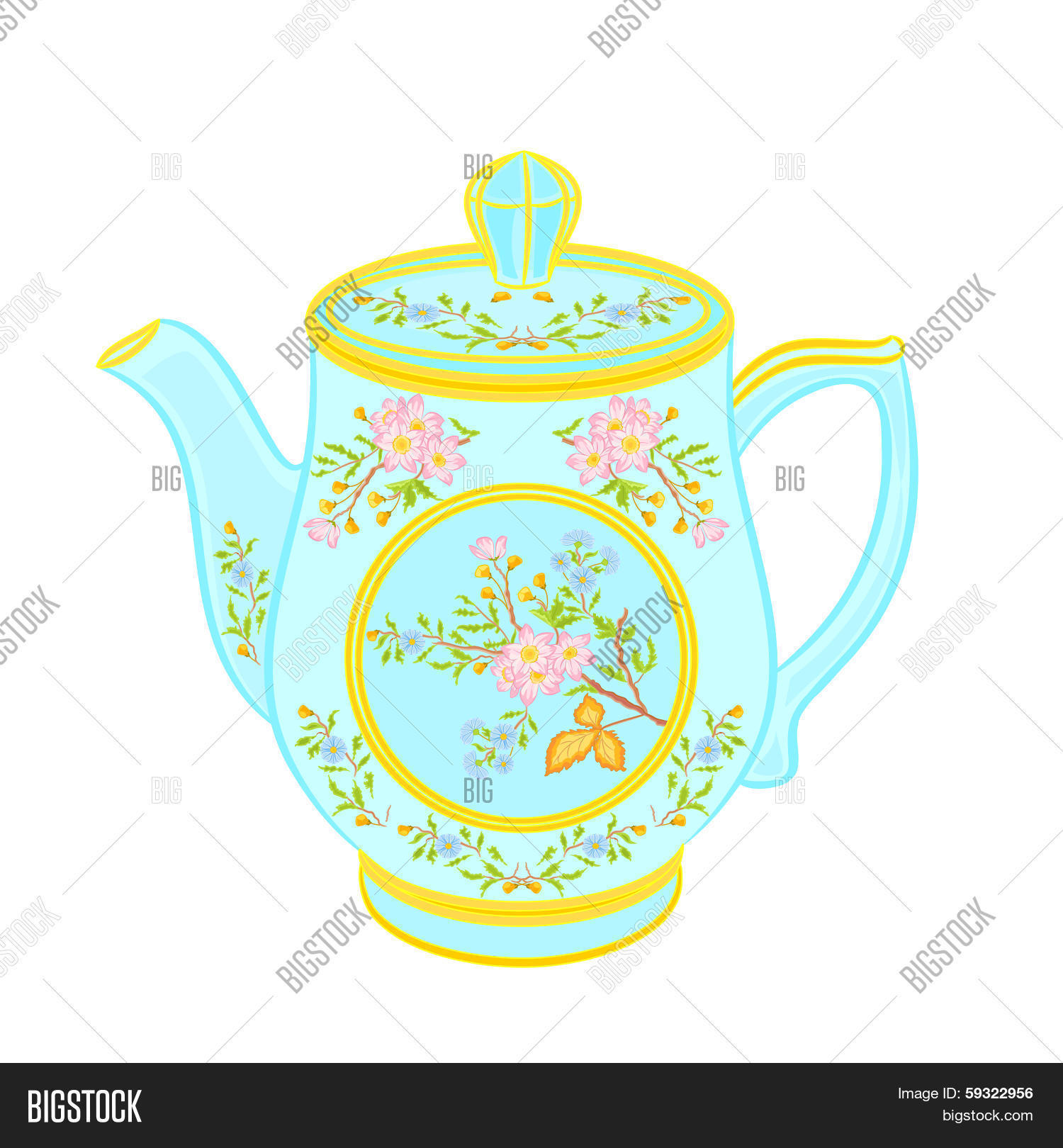 Porcelain Teapot Vector & Photo (Free Trial) | Bigstock