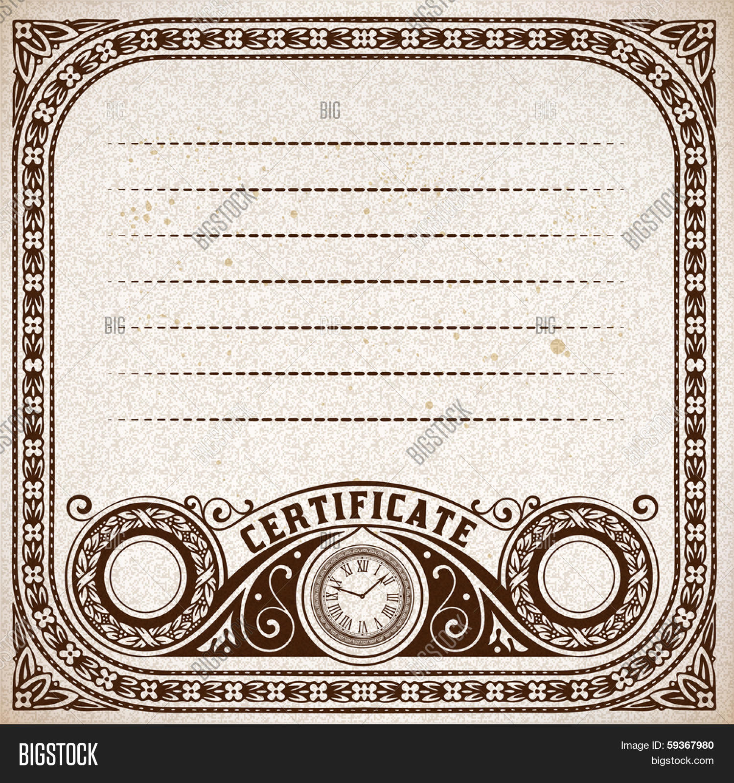 Vintage Certificate Vector & Photo (Free Trial) | Bigstock