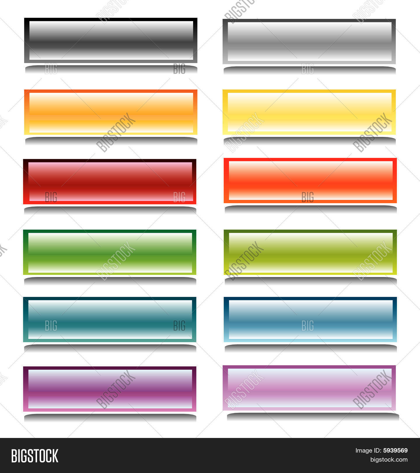 Rectangle Button Set Vector & Photo (Free Trial) | Bigstock