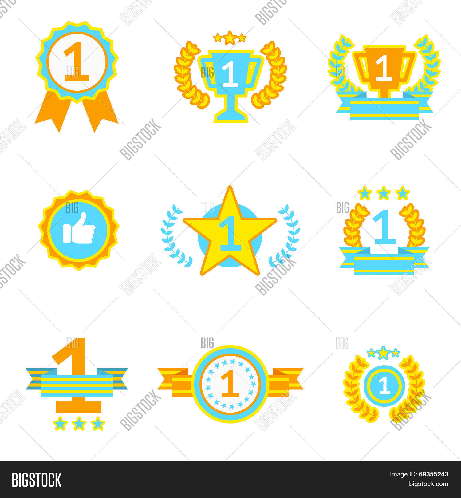 First Place Badges Vector & Photo (Free Trial) | Bigstock
