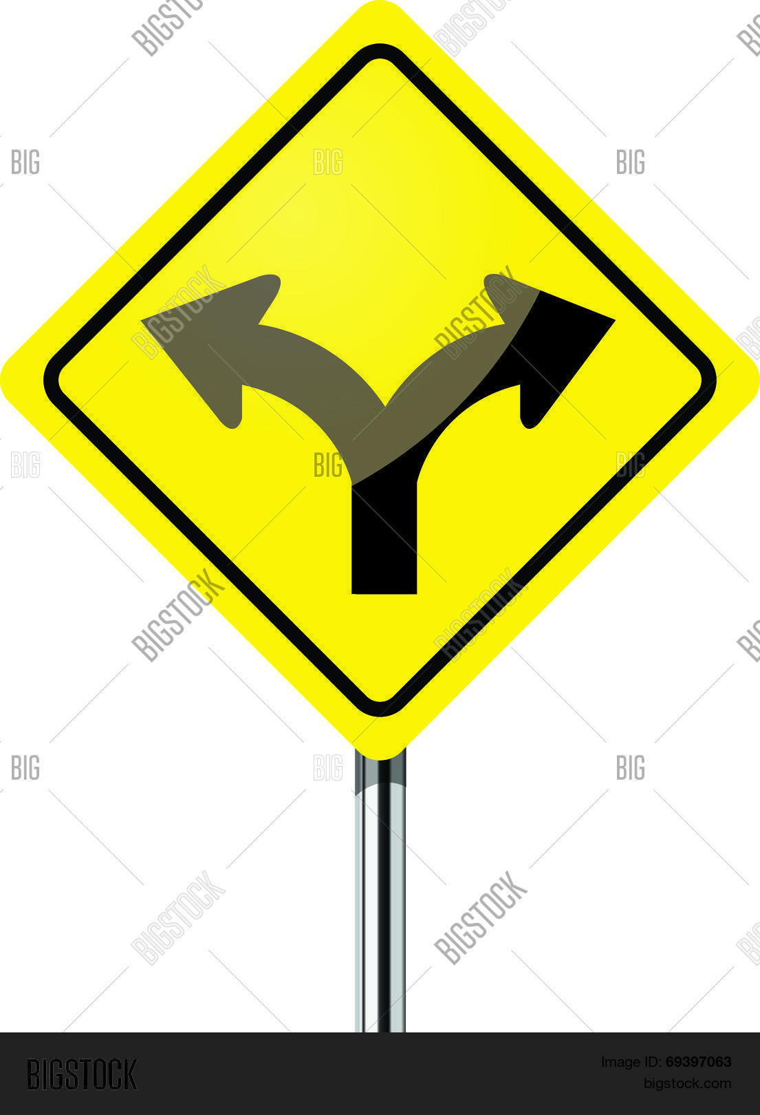 Fork Road Sign, Vector & Photo (Free Trial) | Bigstock