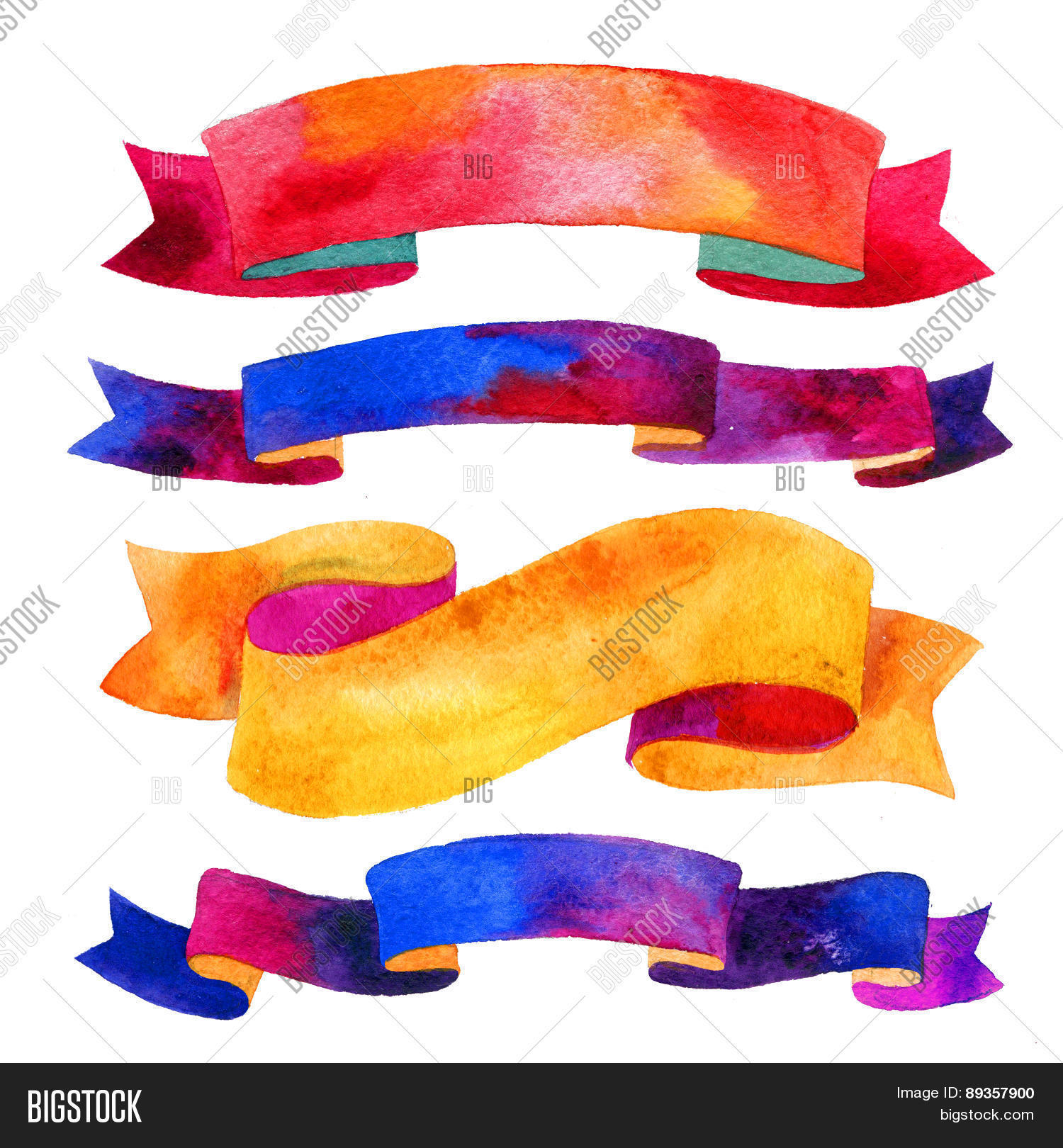 Watercolor Ribbons Image & Photo (Free Trial) | Bigstock