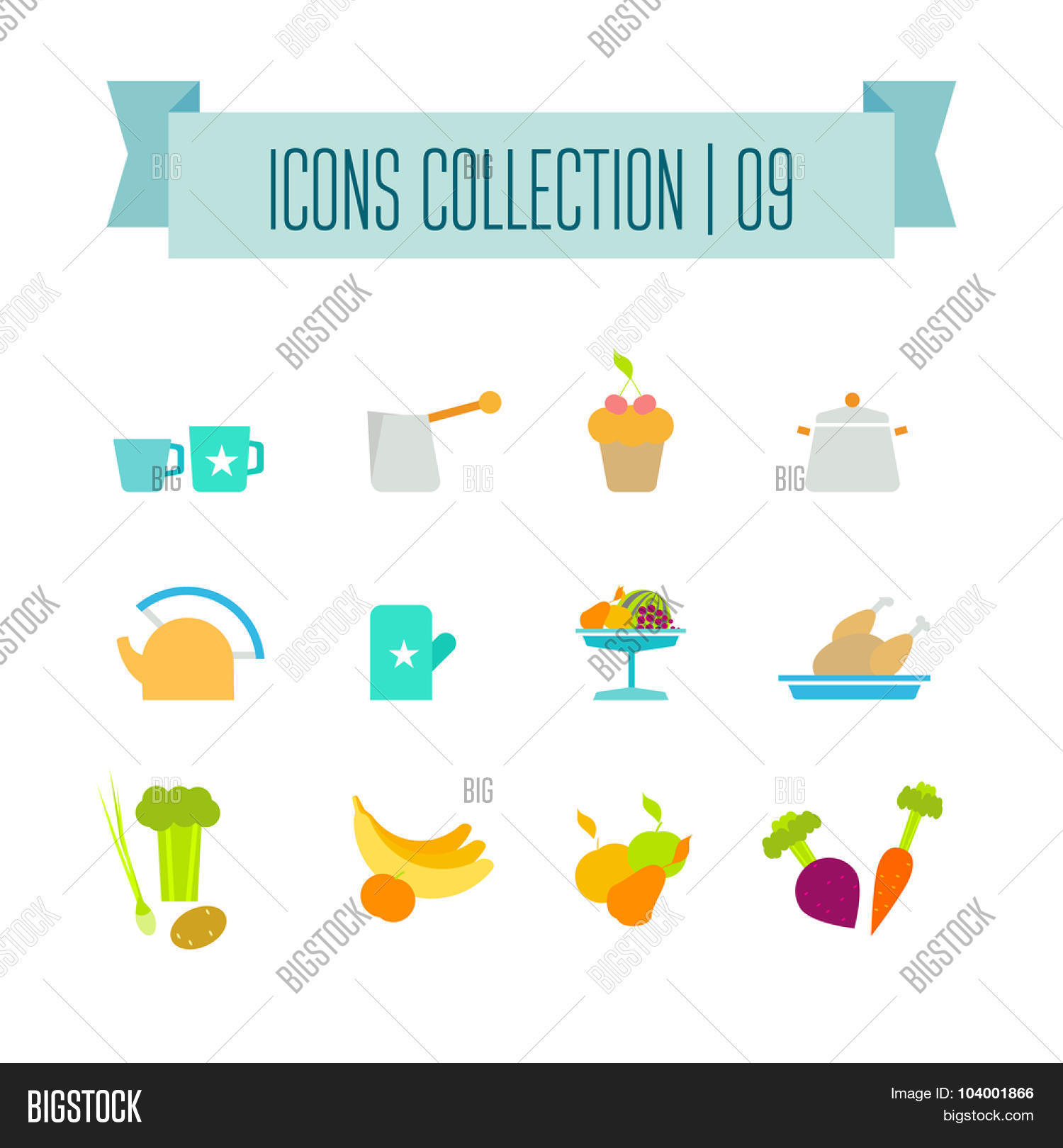 Color Icons Food Vector & Photo (Free Trial) | Bigstock