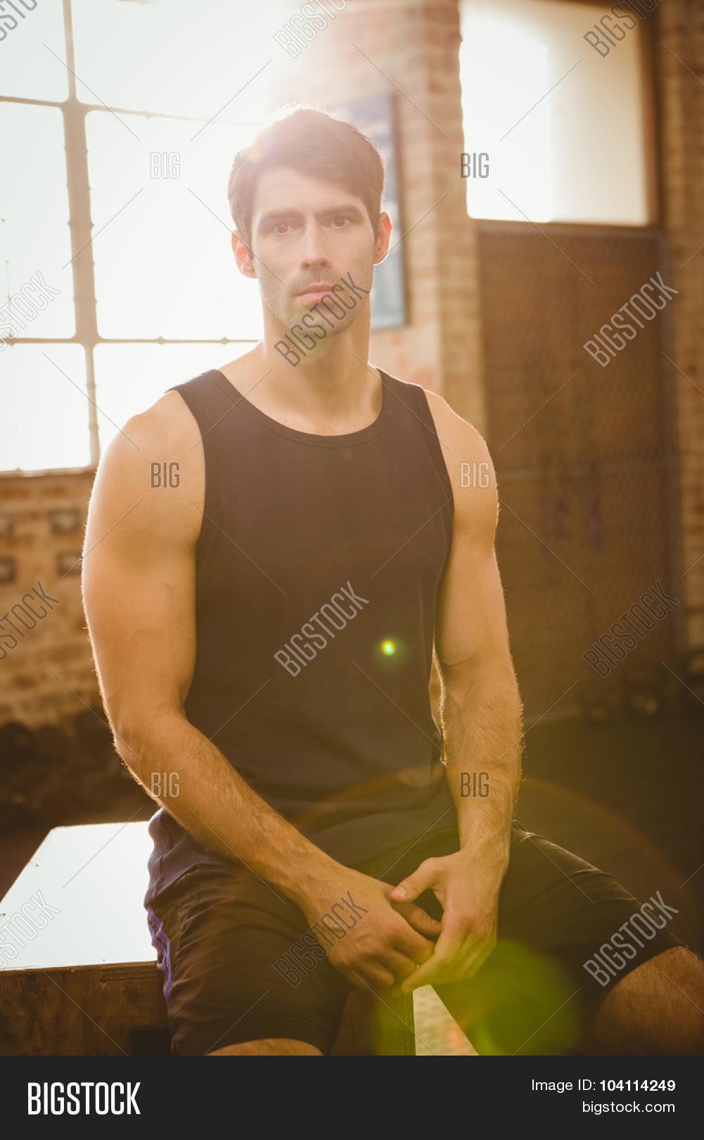 Muscular Man Sitting Image & Photo (Free Trial) | Bigstock