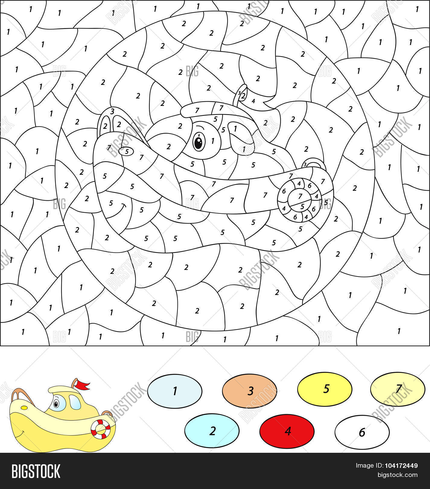 Color By Number Vector & Photo (Free Trial) | Bigstock