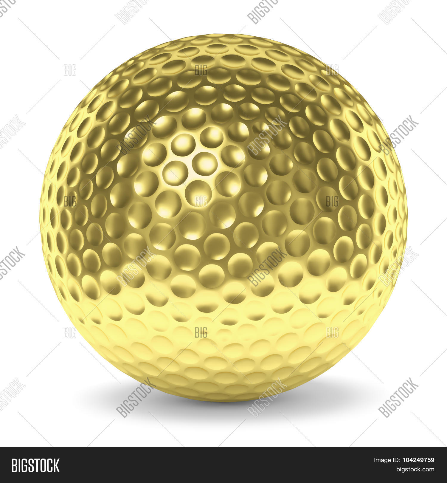 Golden Golf Ball Image & Photo (Free Trial) | Bigstock
