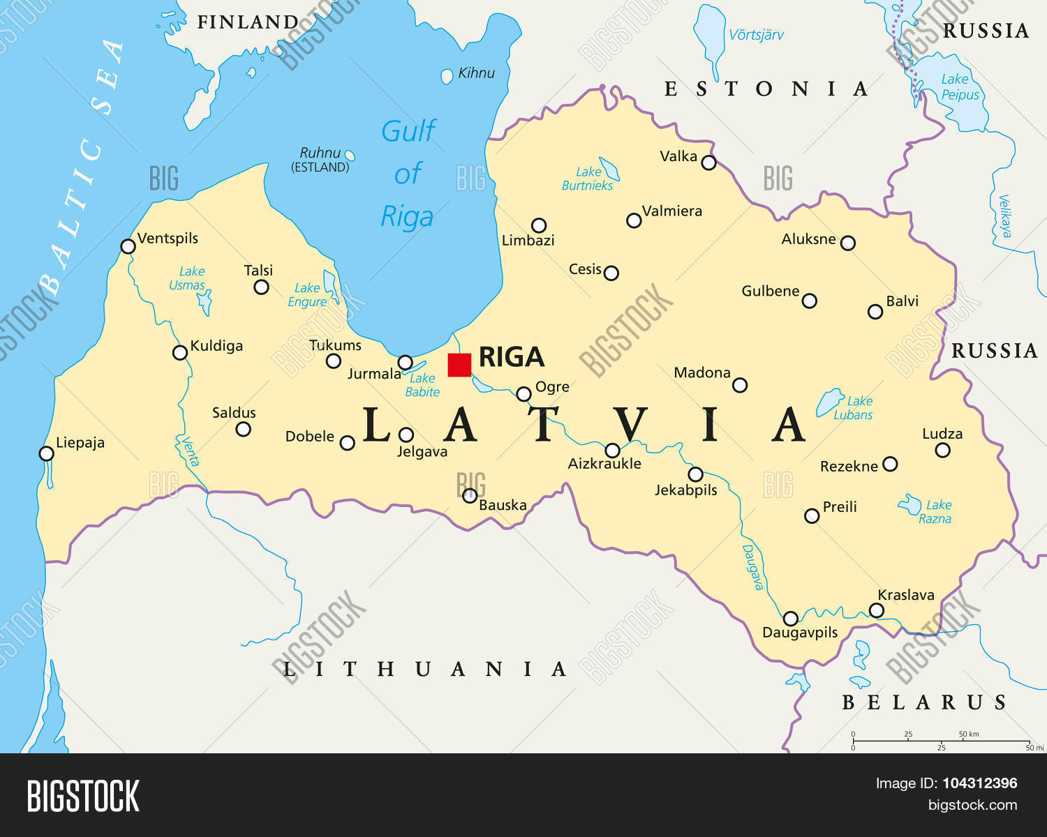 Latvia Political Map Vector & Photo (Free Trial) | Bigstock