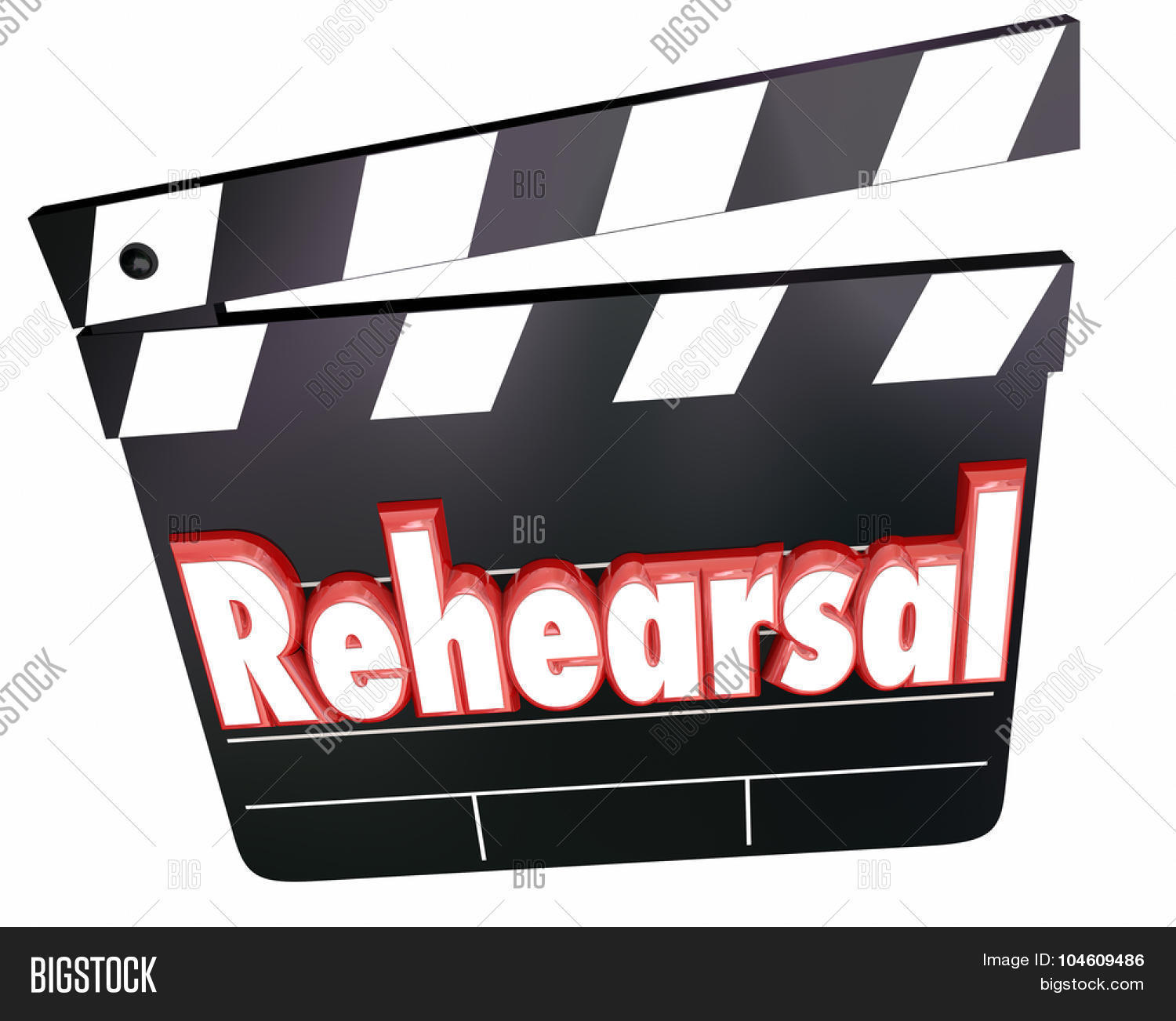 Rehearsal Word Red 3d Image & Photo (Free Trial) | Bigstock