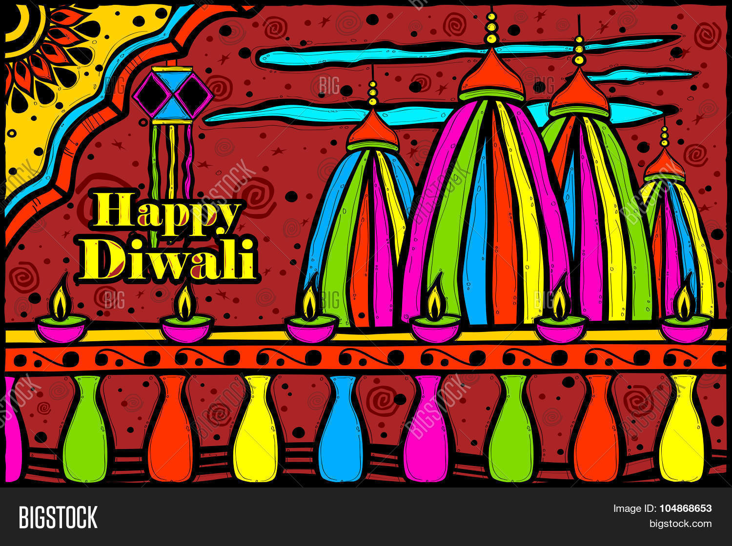 Temple On Diwali Vector & Photo (Free Trial) | Bigstock