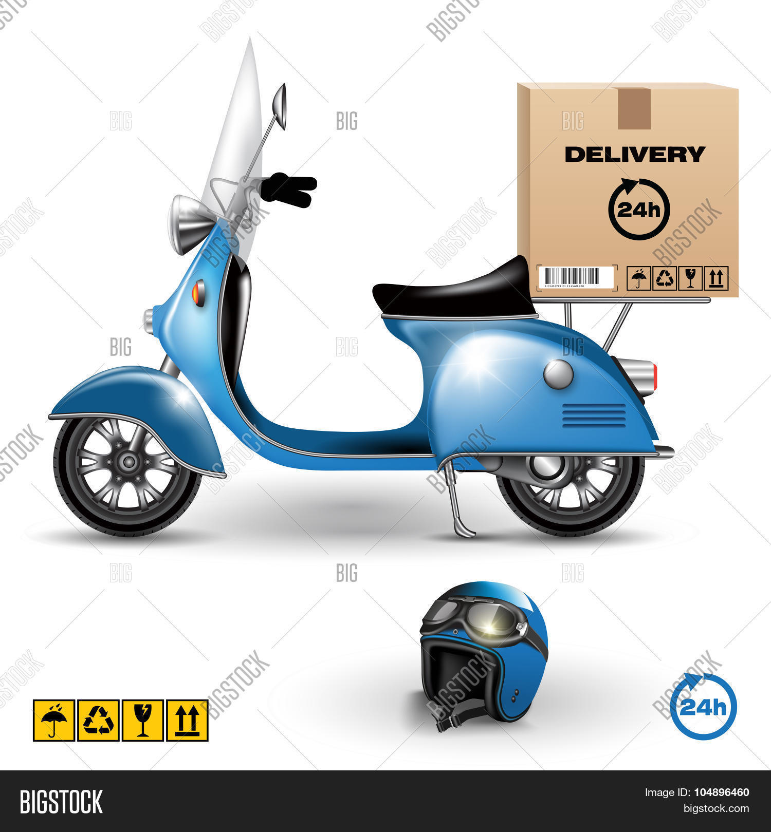 Delivery Scooter Vector & Photo (Free Trial) | Bigstock