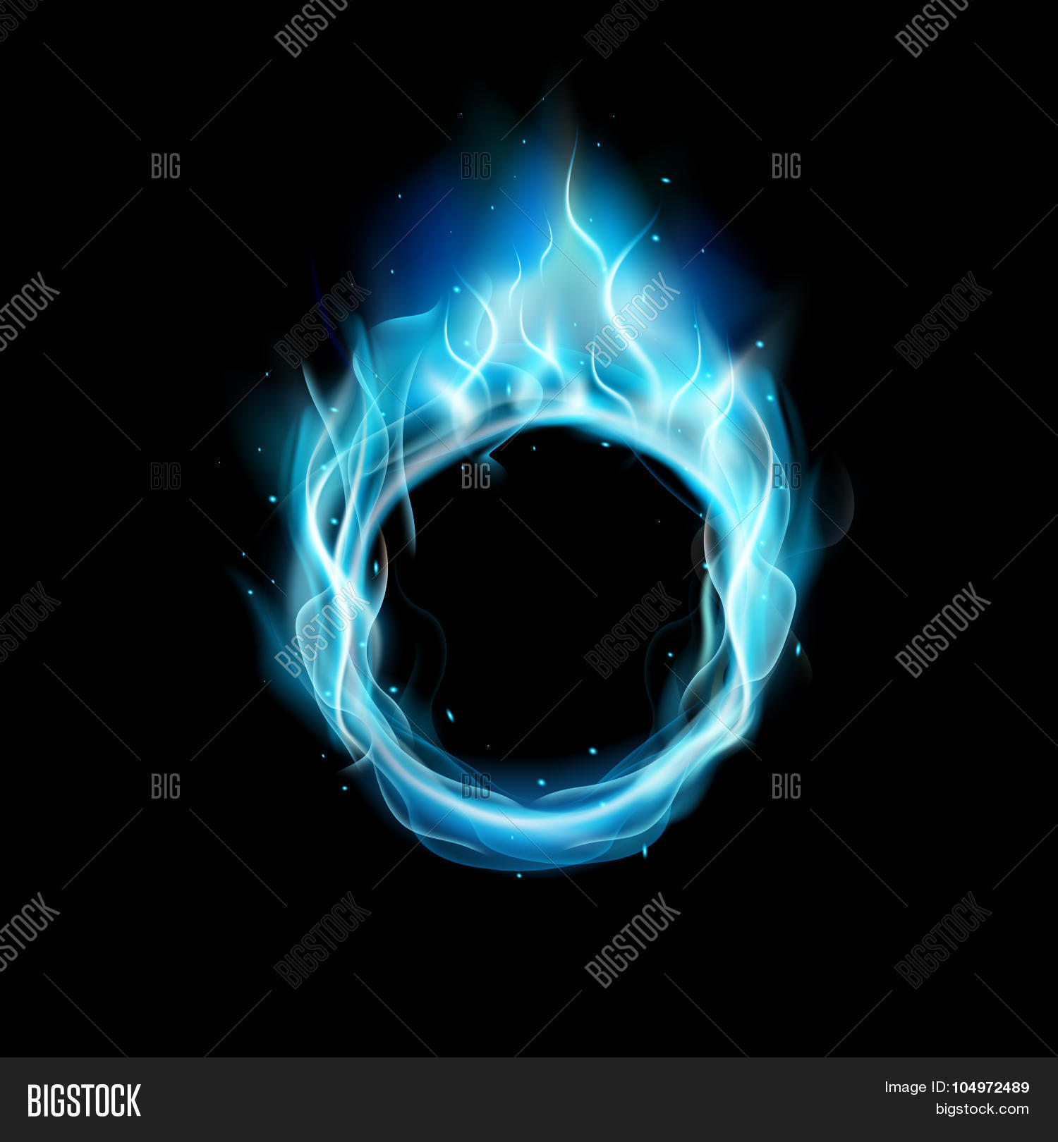 Blue Ring Fire Black Vector & Photo (Free Trial) | Bigstock