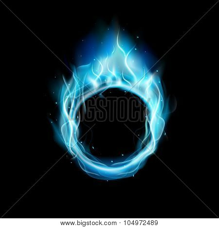 Blue Ring Fire Black Vector & Photo (Free Trial) | Bigstock