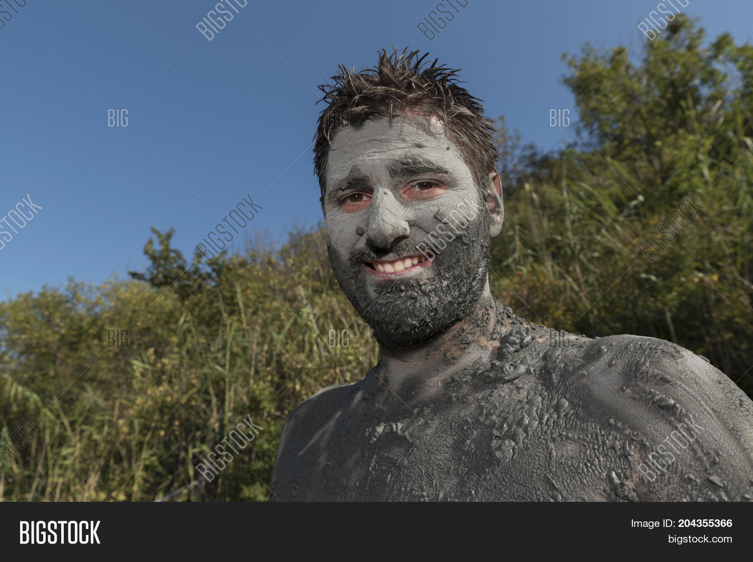 Smiling Man Mud Bath Image & Photo (Free Trial) | Bigstock