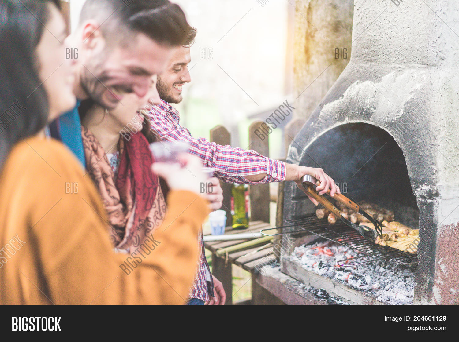 Happy Friends Grilling Image & Photo (Free Trial) | Bigstock