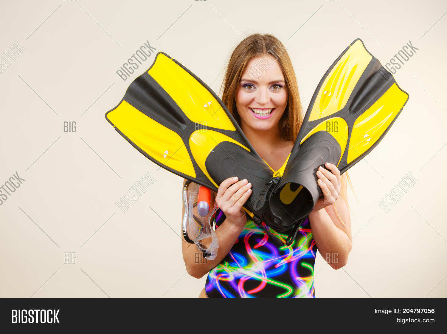 Woman Flippers Image & Photo (Free Trial) | Bigstock