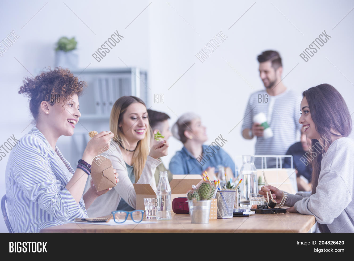 Workers Eating Office Image & Photo (Free Trial) | Bigstock