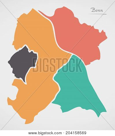 Bonn Map Boroughs Image & Photo (Free Trial) | Bigstock