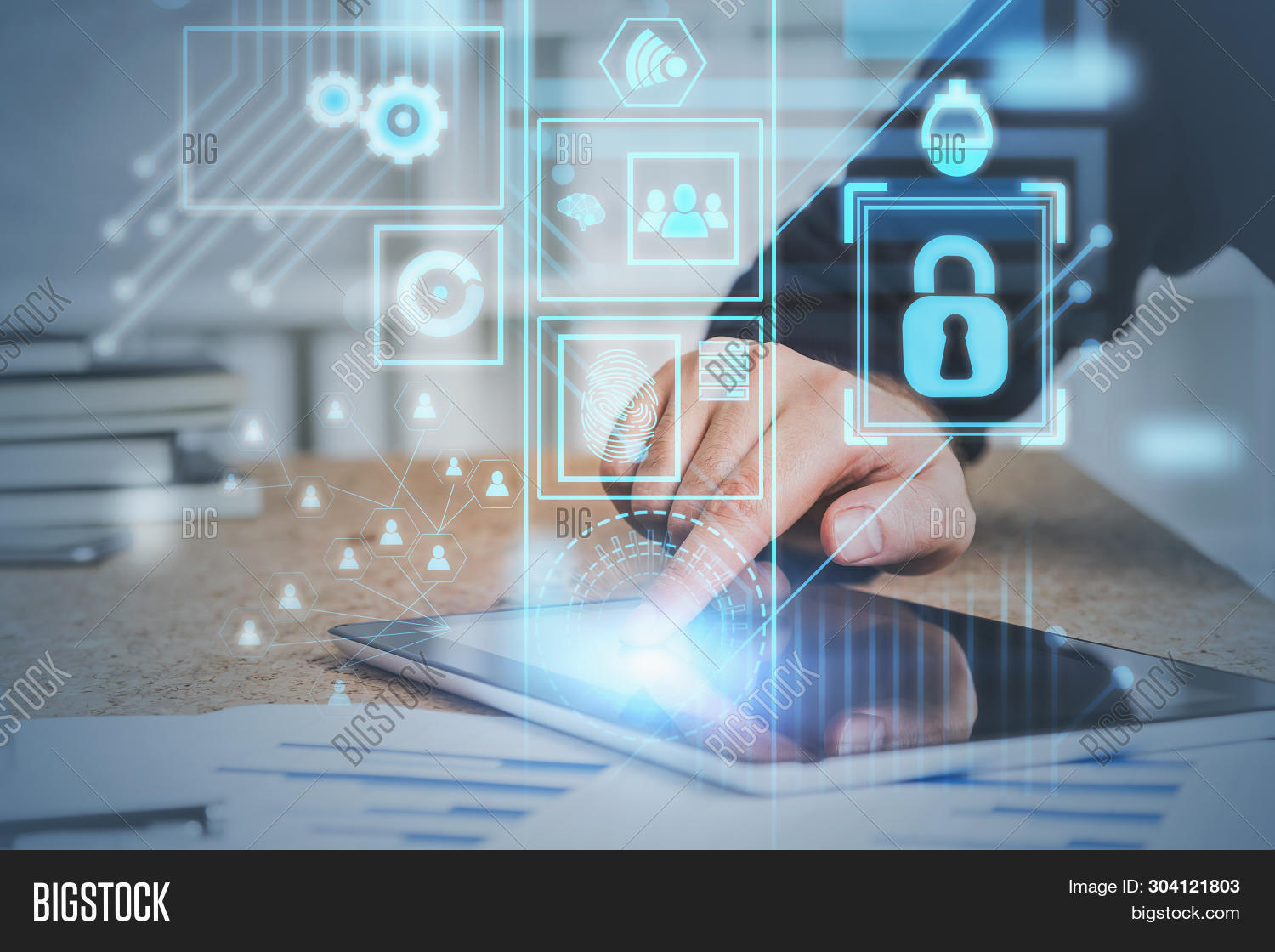 Hand On Tablet Screen Image & Photo (Free Trial) | Bigstock