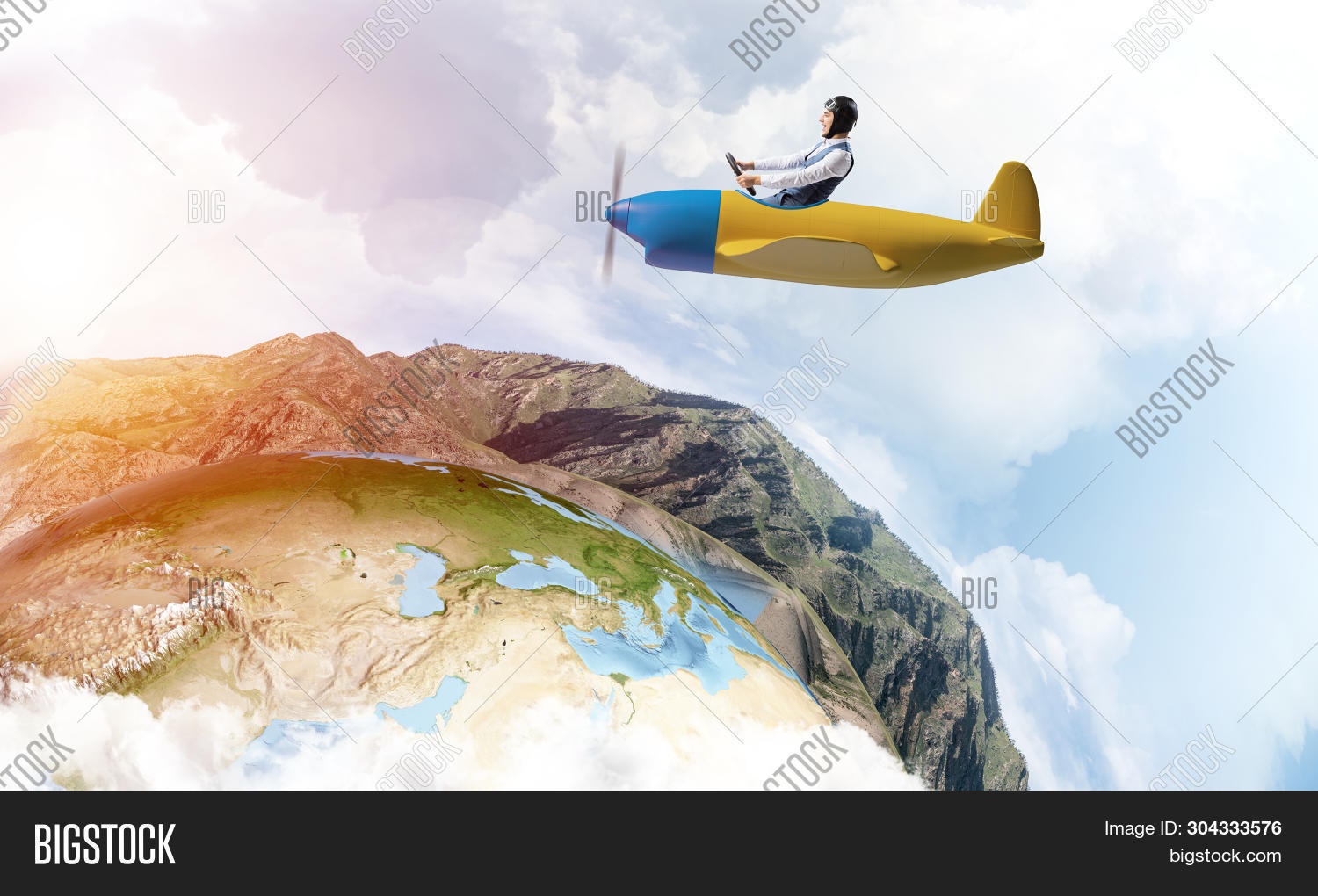 Happy Pilot Driving Image & Photo (Free Trial) | Bigstock