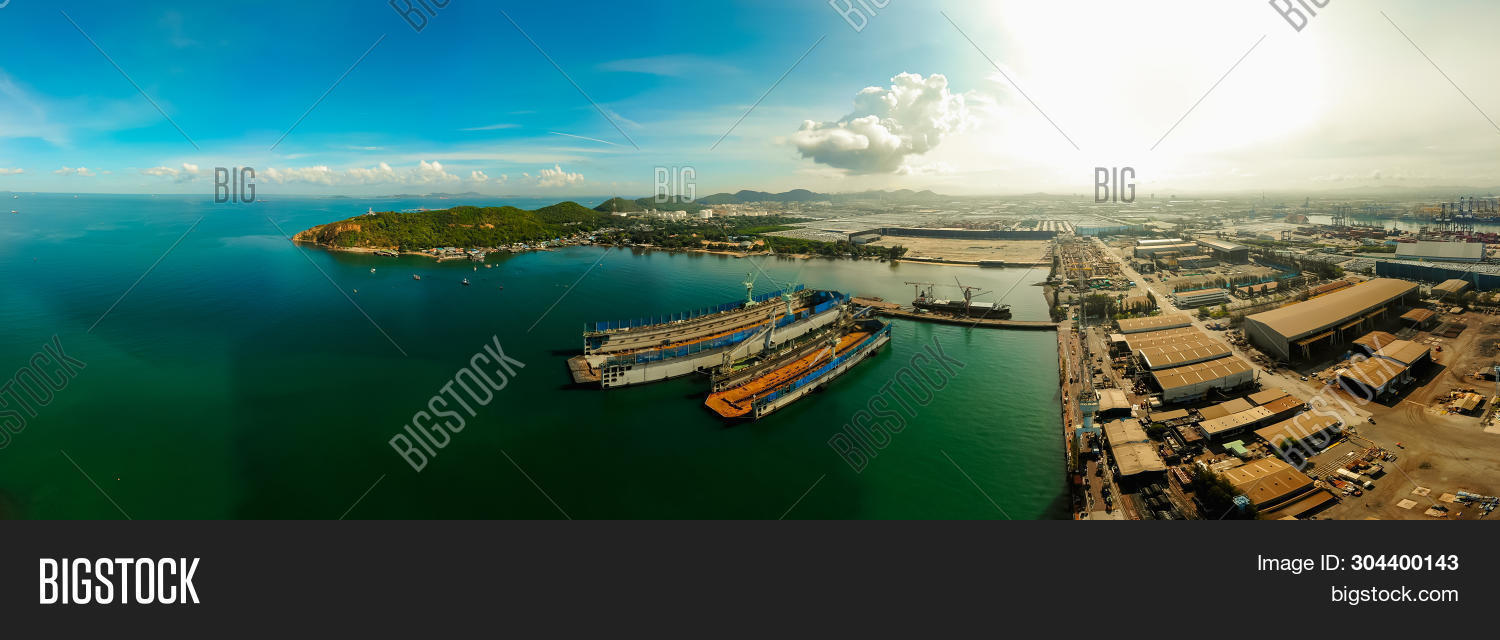 Aerial View Shipyard Image & Photo (Free Trial) | Bigstock