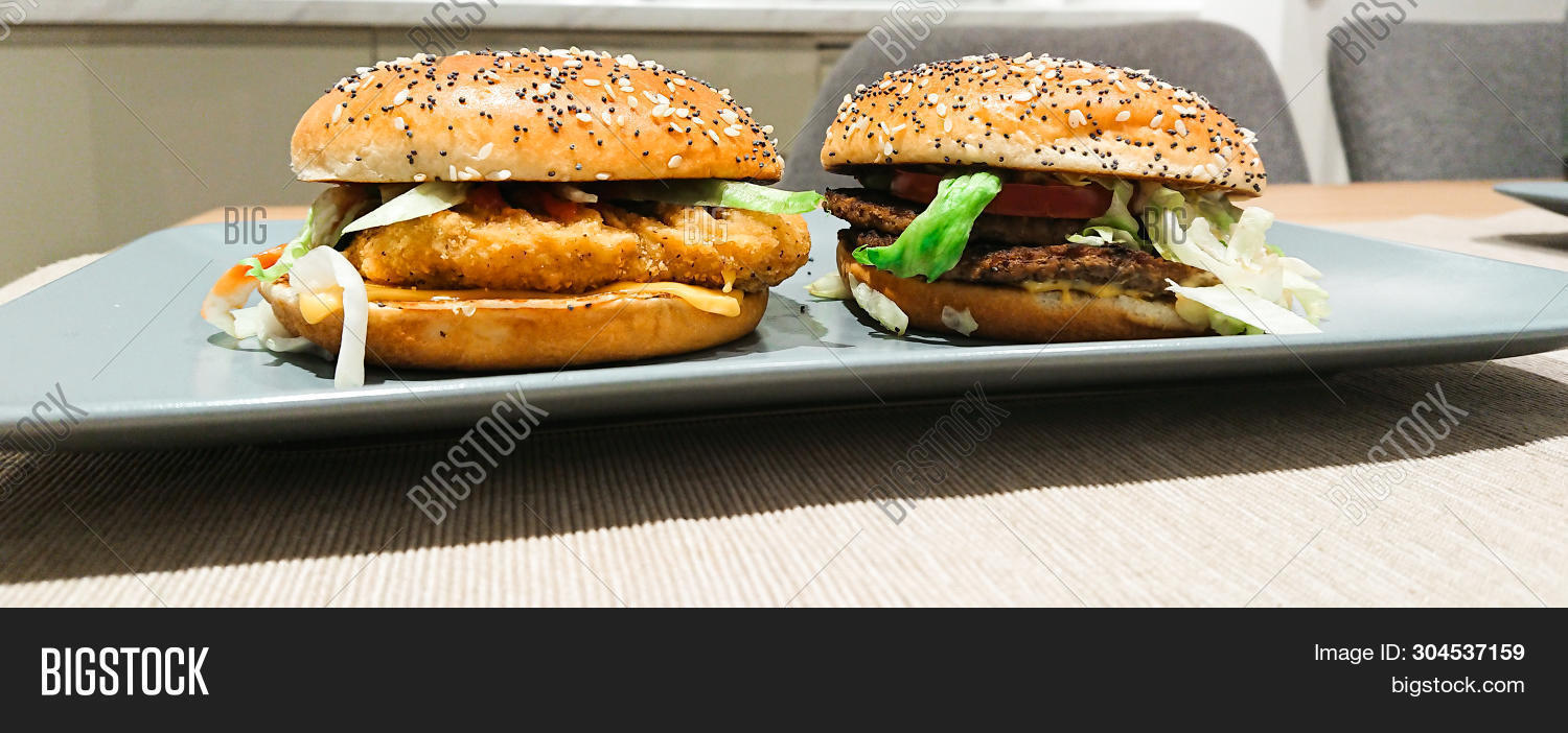 Two Burgers - Chicken Image & Photo (Free Trial) | Bigstock