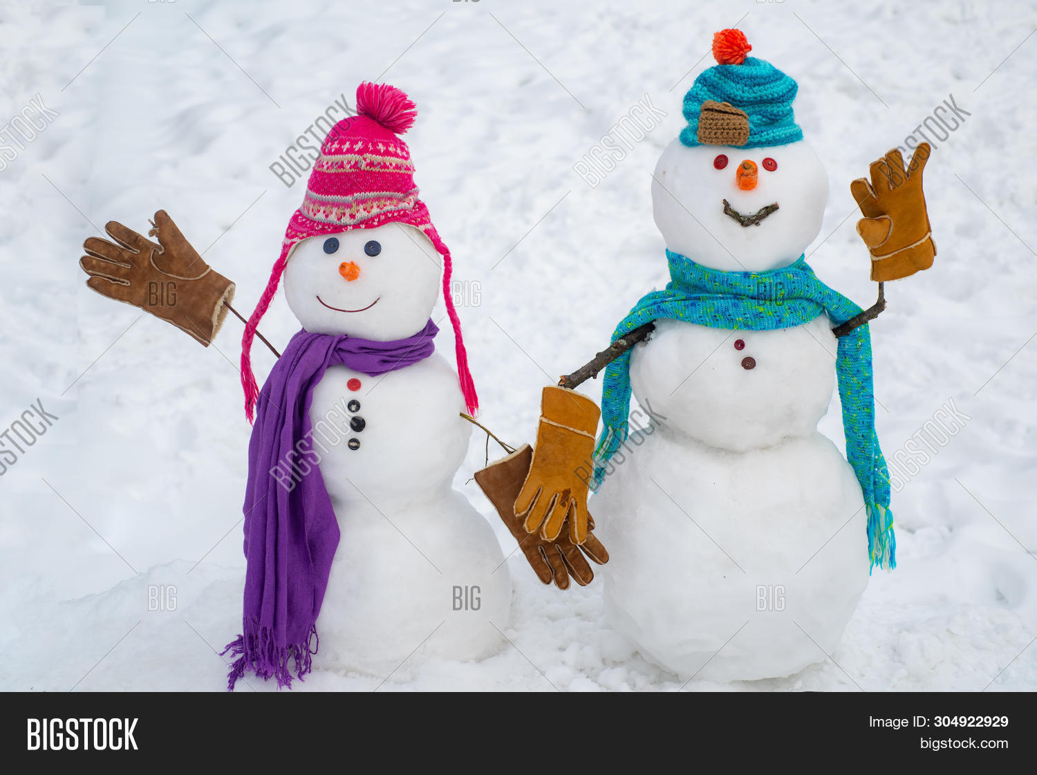 Winter Scene Snowman Image & Photo (Free Trial) | Bigstock