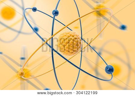 Blue Yellow Atom Model Image & Photo (Free Trial) | Bigstock
