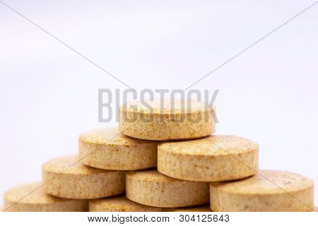 Beige Pills Isolated Image & Photo (Free Trial) | Bigstock