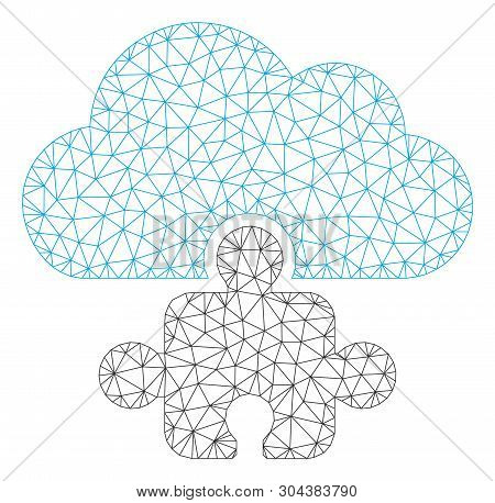Mesh Cloud Component Polygonal Icon Vector Illustration. Abstraction Is ...