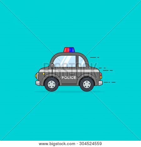 Police Car Side View Vector & Photo (Free Trial) | Bigstock