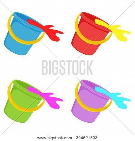 Plastic Paint Buckets Vector & Photo (Free Trial) | Bigstock