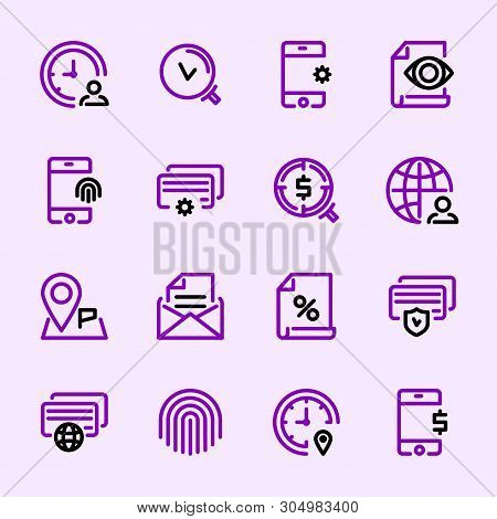 Collection 5 Of Linear Web Icons, Pictograms, Symbols On The Topic ...