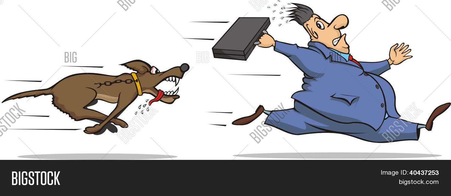 Cartoon Angry Dog Running
