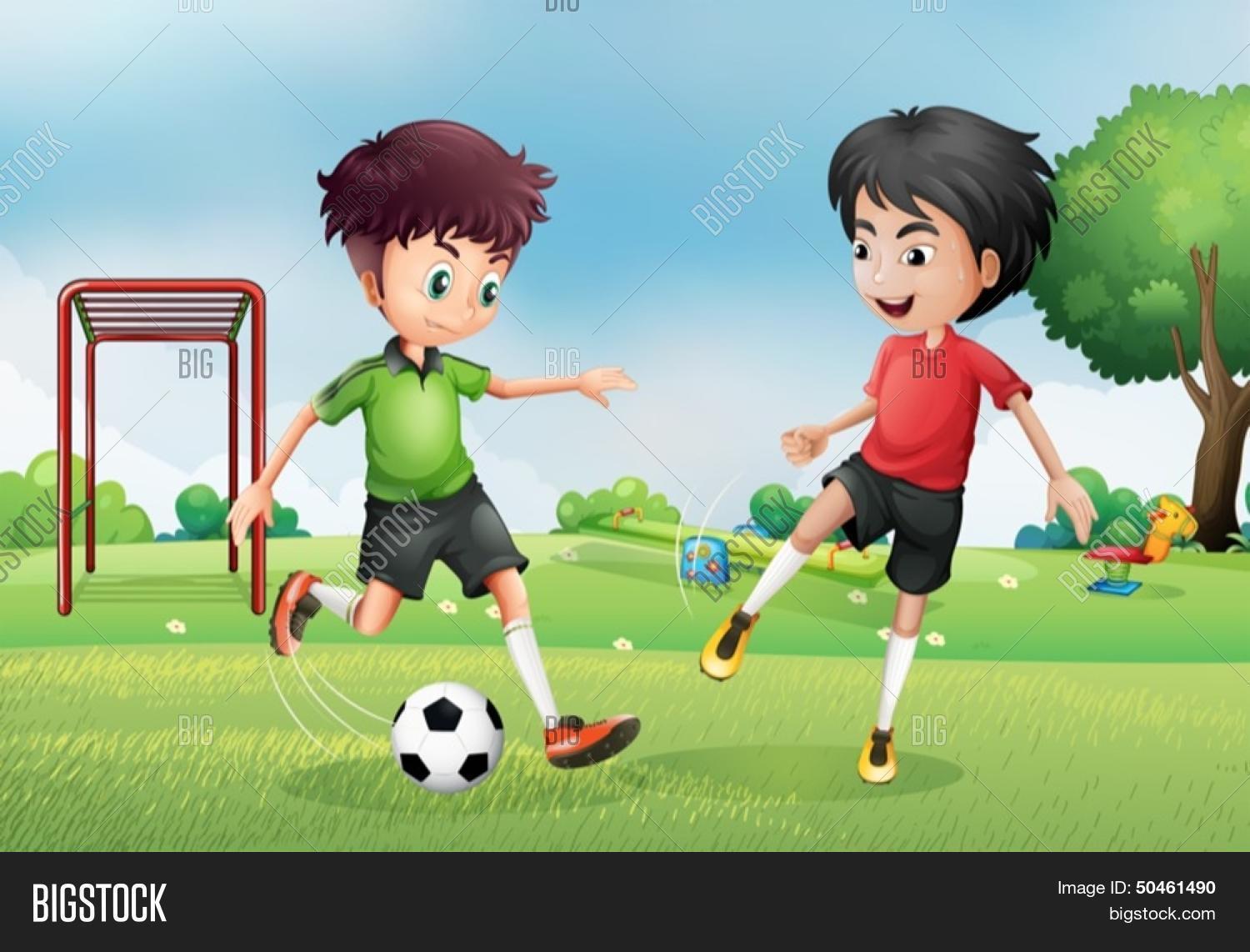 Illustration Two Boys Vector & Photo (Free Trial) | Bigstock