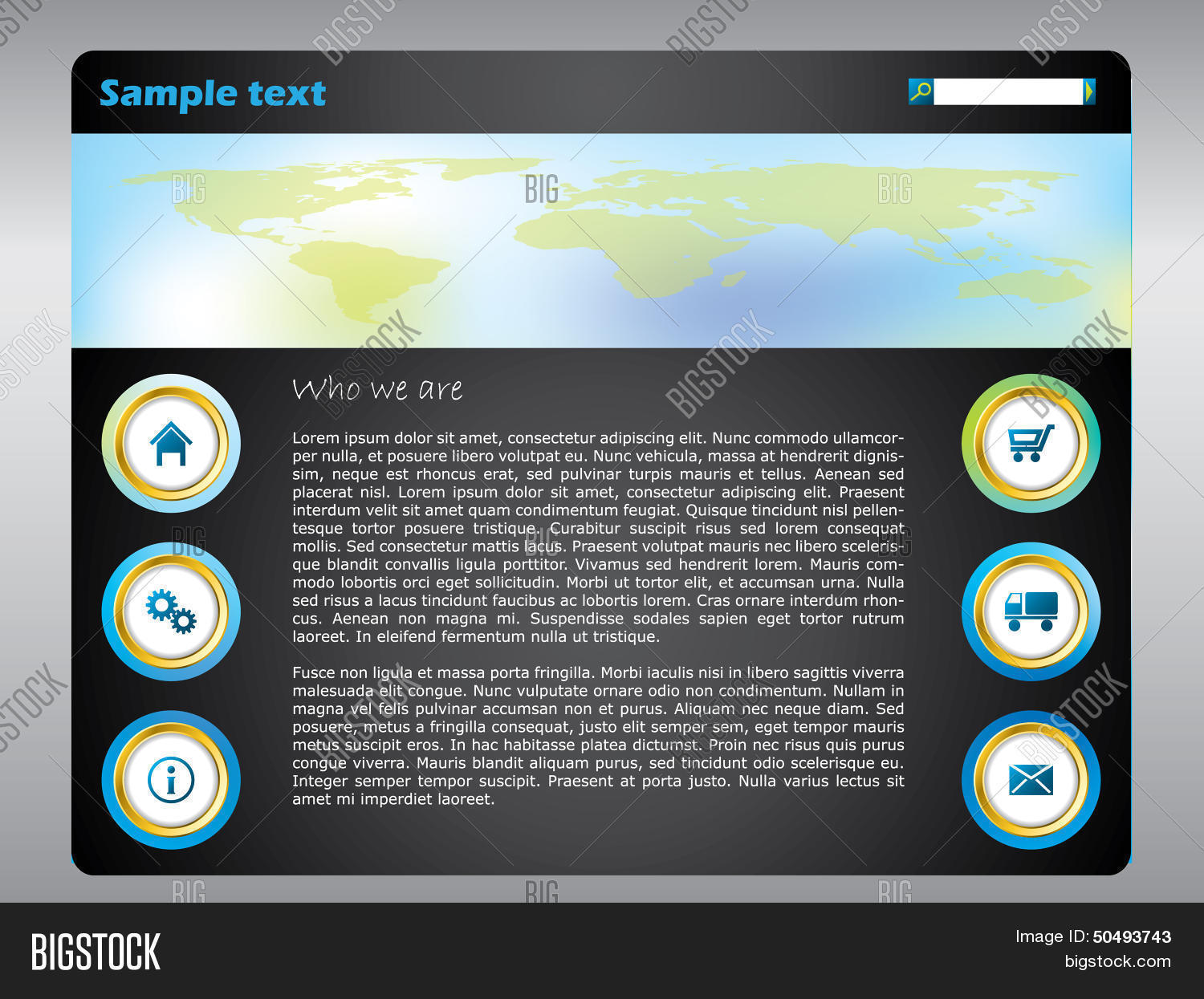 Black Web Template Vector & Photo (Free Trial) | Bigstock