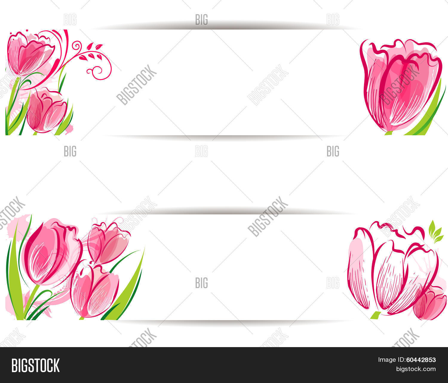 Set Tulips Background Vector & Photo (Free Trial) | Bigstock