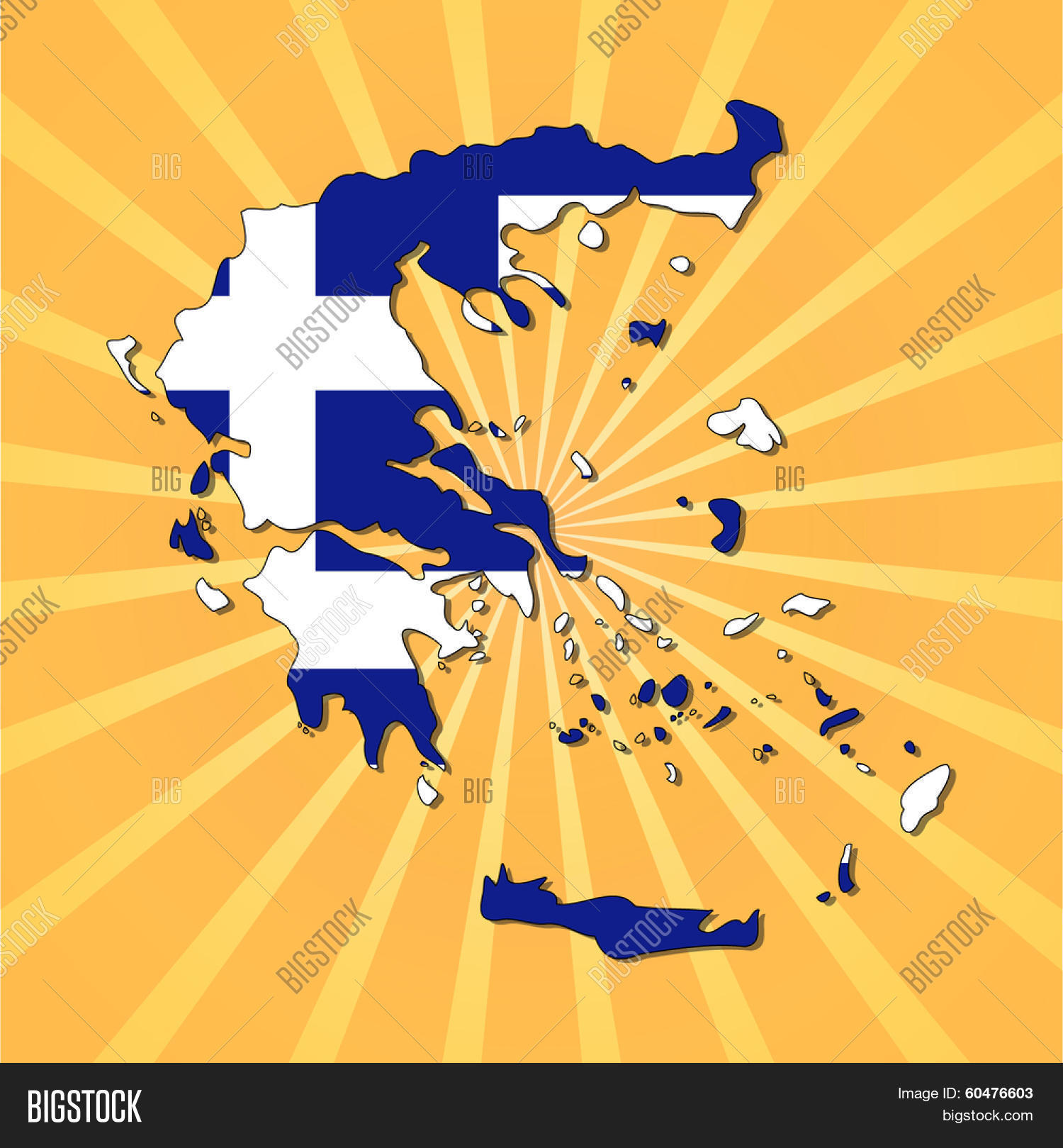 Greece Map Flag On Vector & Photo (Free Trial) | Bigstock