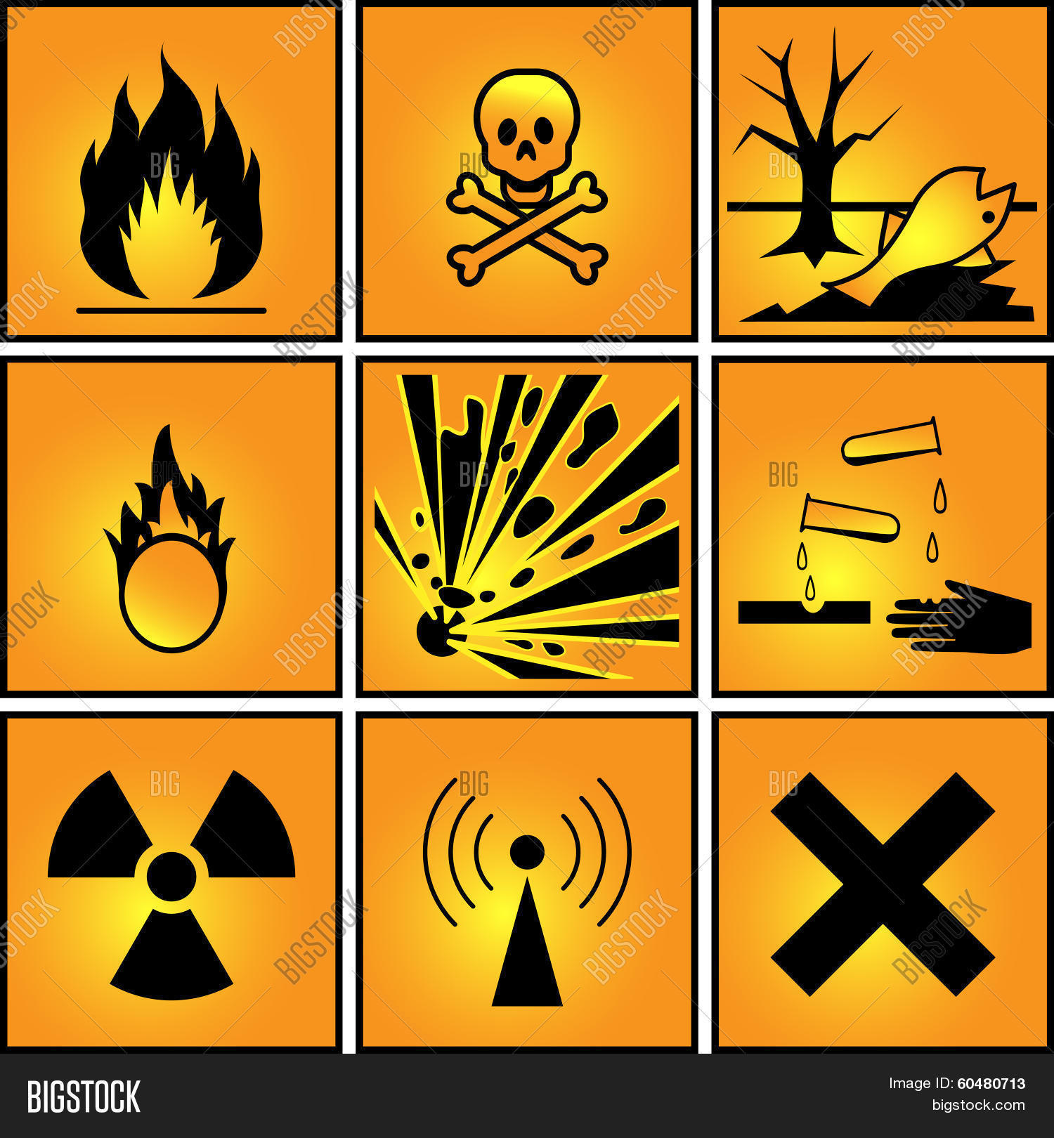 Set Warning Signs Vector & Photo (Free Trial) | Bigstock