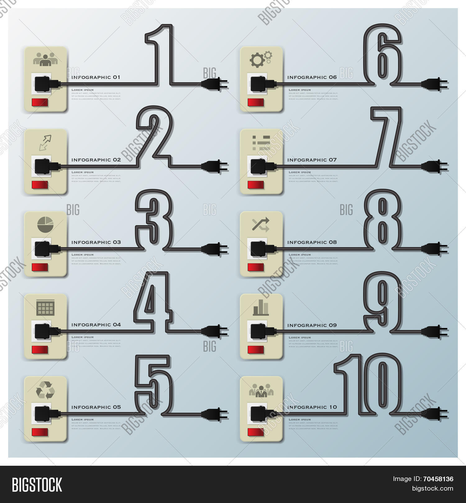 Number Electric Wire Vector & Photo (Free Trial) | Bigstock