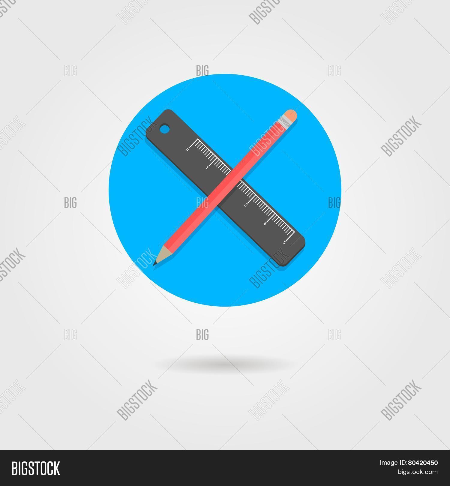 Pencil Ruler Circle Vector & Photo (Free Trial) | Bigstock