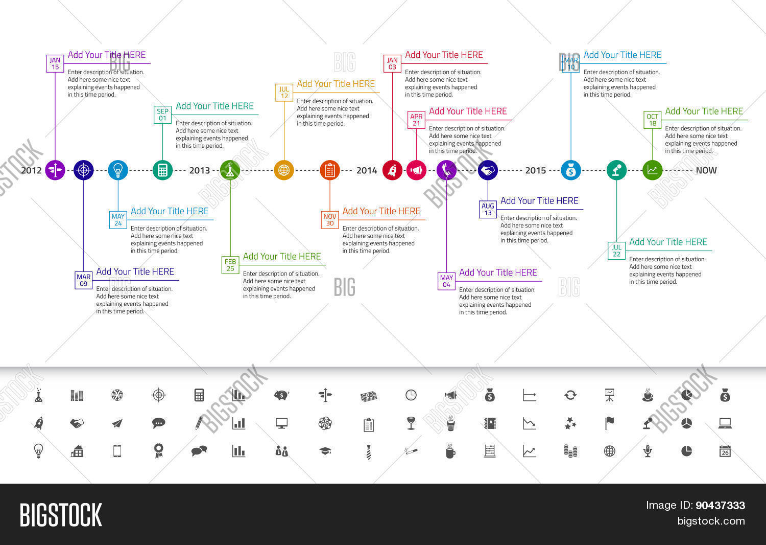 Modern Flat Timeline Vector & Photo (Free Trial) | Bigstock