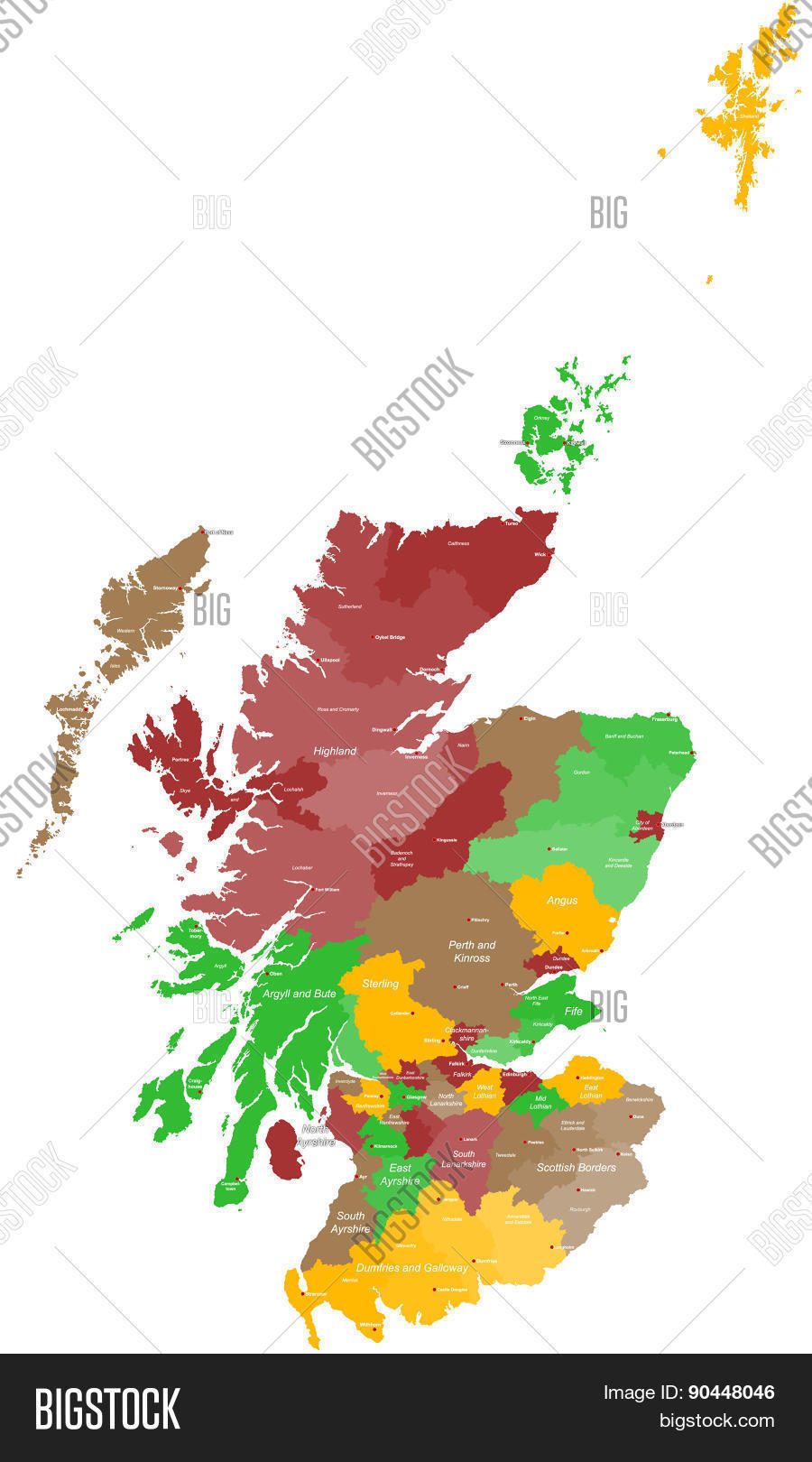 Map Scotland Vector & Photo (Free Trial) | Bigstock