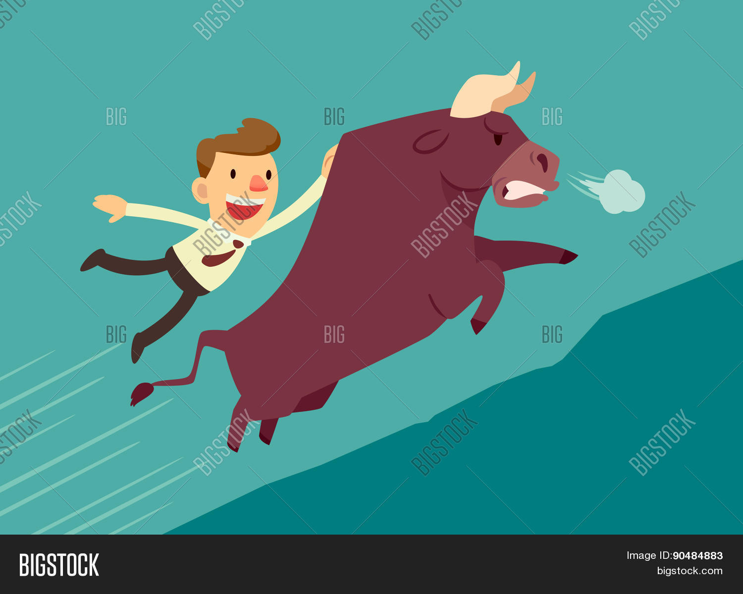 Businessman On Bull Vector & Photo (Free Trial) | Bigstock