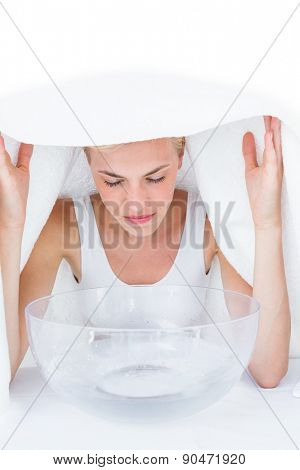 Blonde Woman Inhaling Image & Photo (Free Trial) | Bigstock