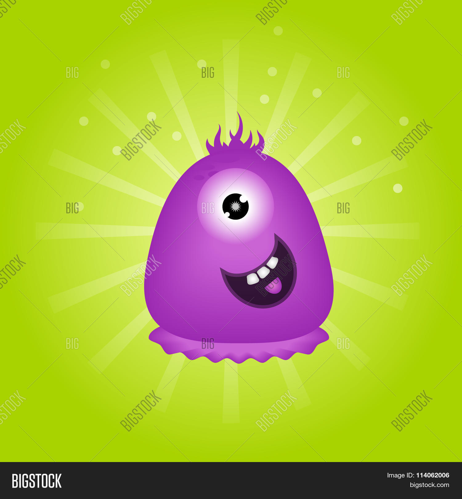 Cute Violet Monster Vector & Photo (Free Trial) | Bigstock