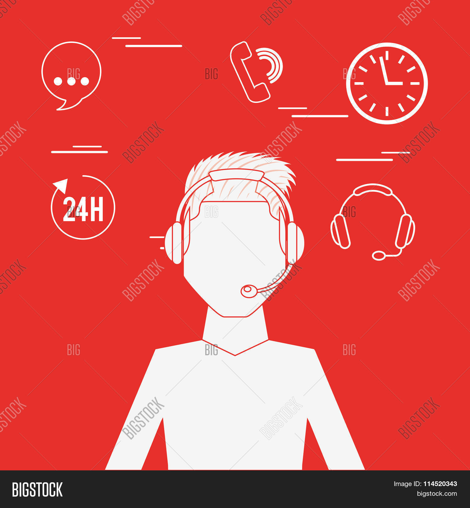 Call Center Design Vector & Photo (Free Trial) | Bigstock