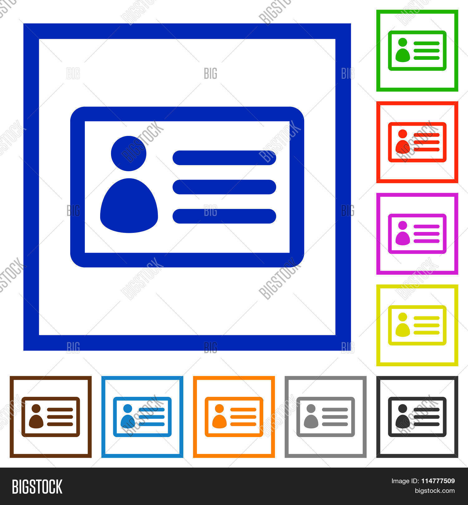 Id Card Framed Flat Vector & Photo (Free Trial) | Bigstock